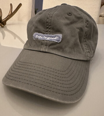 Life Is Good Baseball Cap Hat Green Adjustable Raw Edge Logo | eBay