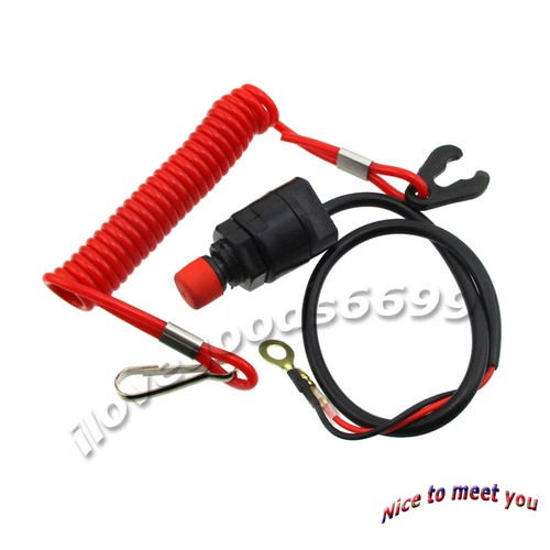 Safety Tether Cord Lanyard & Kill Stop Switch Outboard Motor Boat Jet ...