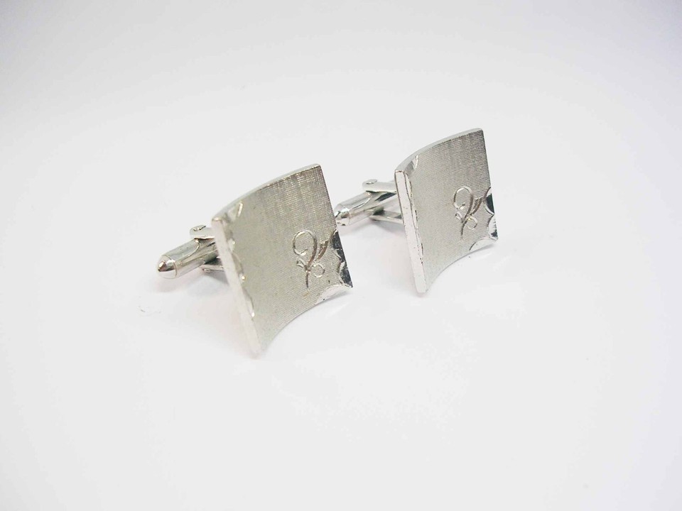 Vintage Swank Cufflinks hand engraved silver tone square Cuff Links | eBay