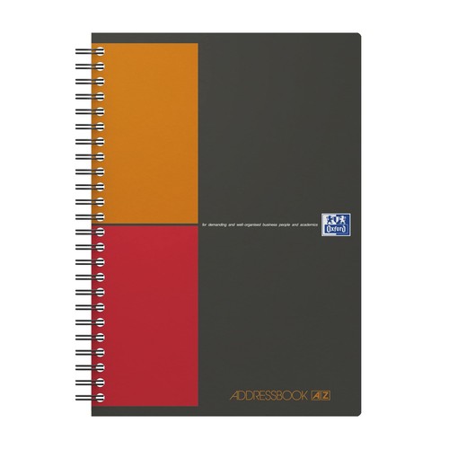 Oxford International Address Book A-Z Polypropylene Wirebound 72 sheets ...
