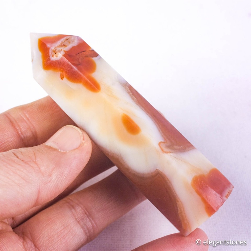 93g89mm Sardonyx Banded Agate Point Crystal Tower Natural Quartz ...