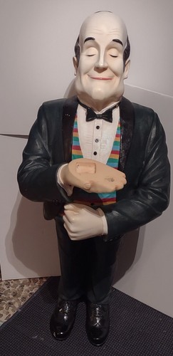 VTG 1999 Bombay Company Henry The Butler 32” Statue Serving Tray Table ...