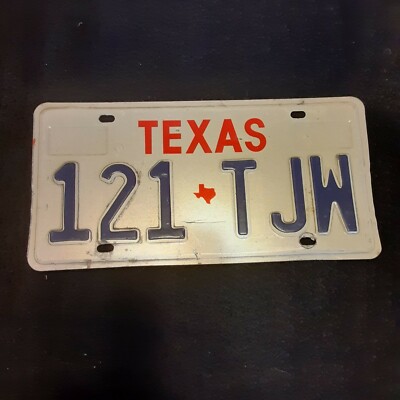 Vintage Texas license plate TEXAS Red and Blue #121 TJW | eBay