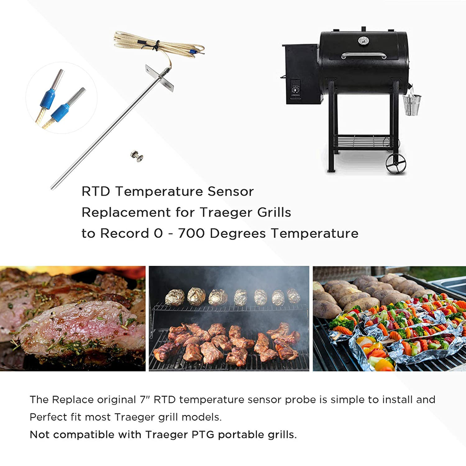 RTD Temperature Probe Sensor, Replacement for Traeger Digital ...