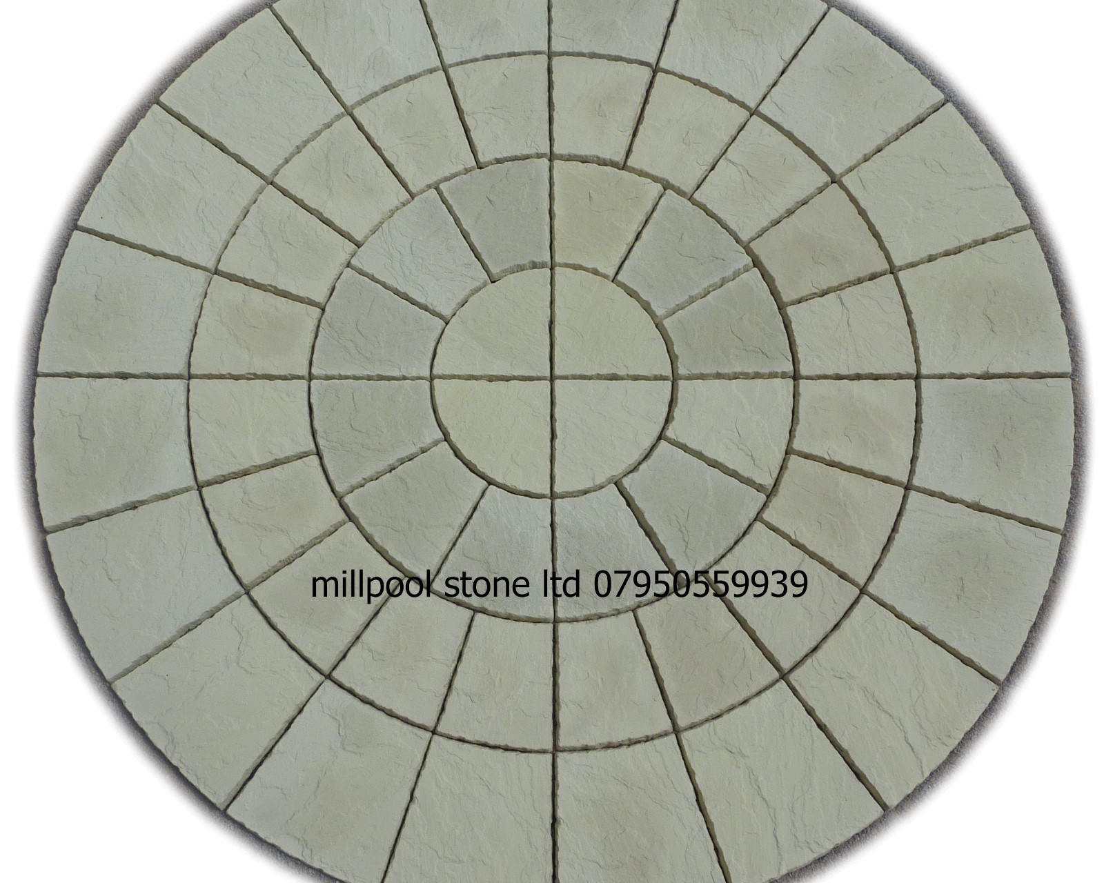 2.56M BUFF ROTUNDA CIRCLE PATIO PAVING SLABS STONE GARDEN (DELIVERY ...