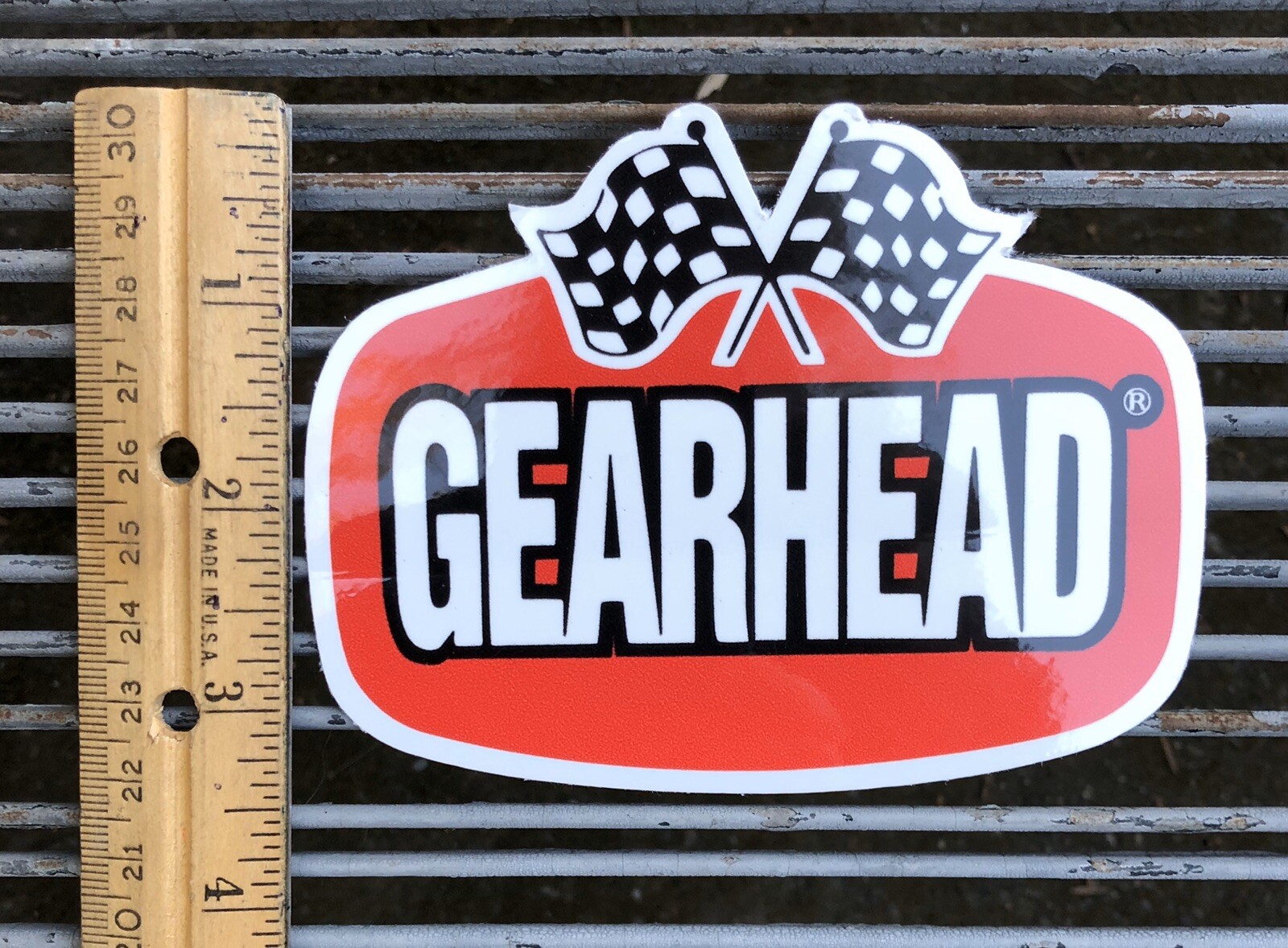 Gearhead Brand Logo Sticker Decal Hot Rods Garage Punk Rock Checkered ...