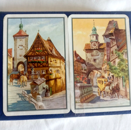 VTG Piatnik Vienna Cards Kingsbridge 24kt Gold Tip Plastic Coat Made In ...