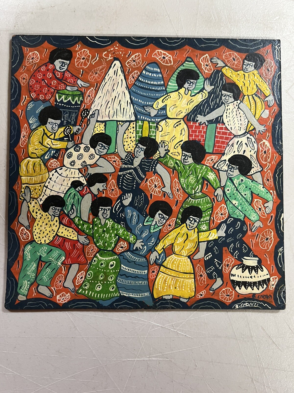 Brighton Chonzi Africa Cameroon Colorful Folk Art Painting Jerusarema ...