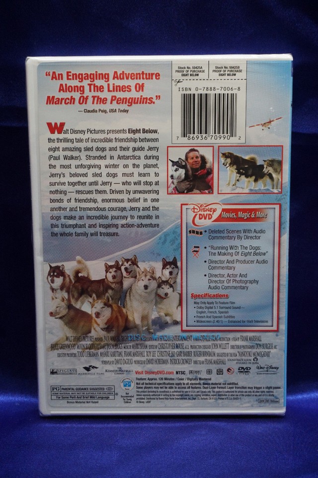 Disney Eight Below (DVD, 2006, Widescreen) Paul Walker, Bruce G (NEW ...