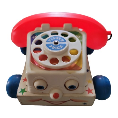 Vintage Fisher Price #747 Wooden Chatter Rotary Telephone Pull Toy 1961 ...