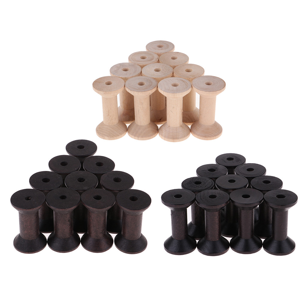 10 Stück Garnspule Holzspule Dekospule Spule Holz Rundspulen 3,5 X 6 cm ...