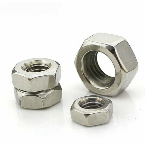 Left Hand Stainless Steel / Zinc Plated Hex Full Nuts Reverse Thread M4 ...