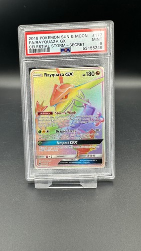 Rayquaza GX PSA 9 MINT Rainbow Rare Celestial Storm Pokémon 2018 | eBay