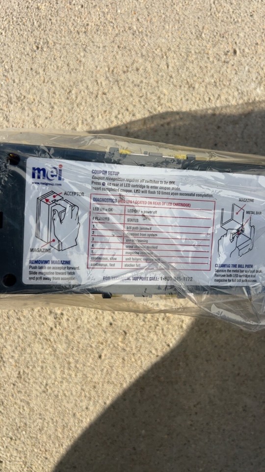 mei bill acceptor vn 27R2 U5M MDB 24V $1,$5,$10 & $20 Bill Validator ...