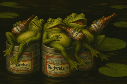 Budweiser Bud Light Beer Advertising Metal Sign 8x12in Vintage FROGS ...