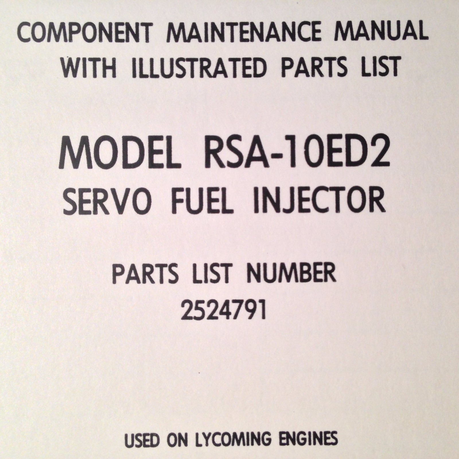 Bendix Rsa-10ed2 Servo Fuel Injector Component Maintenance & Parts ...