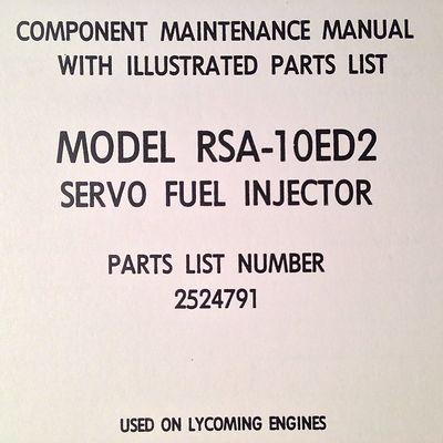 Bendix RSA-10ED2 Servo Fuel Injector Component Maintenance & Parts ...