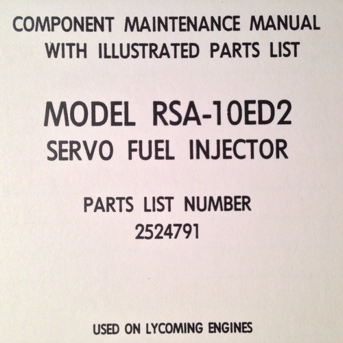 Bendix RSA-10ED2 Servo Fuel Injector Component Maintenance & Parts ...