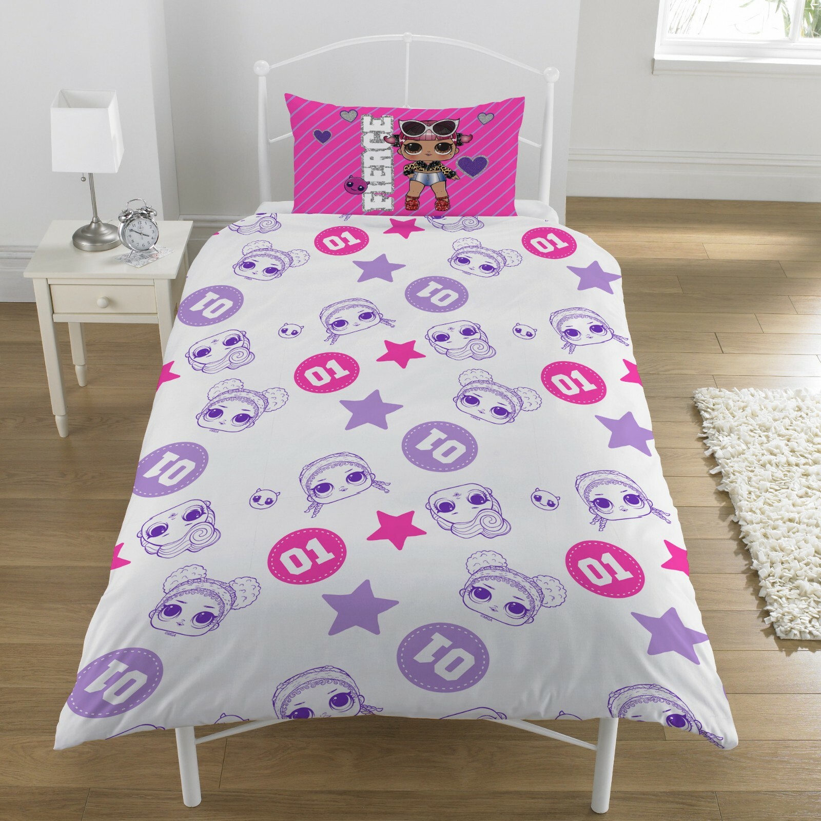 LOL SURPRISE OPPOSITE SINGLE DUVET COVER & PILLOWCASE SET REVERSIBLE ...