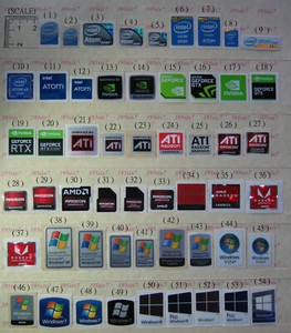 intel ATOM Sticker / ATI Sticker / Nvidia Geforce GTX RTX Sticker / OS ...