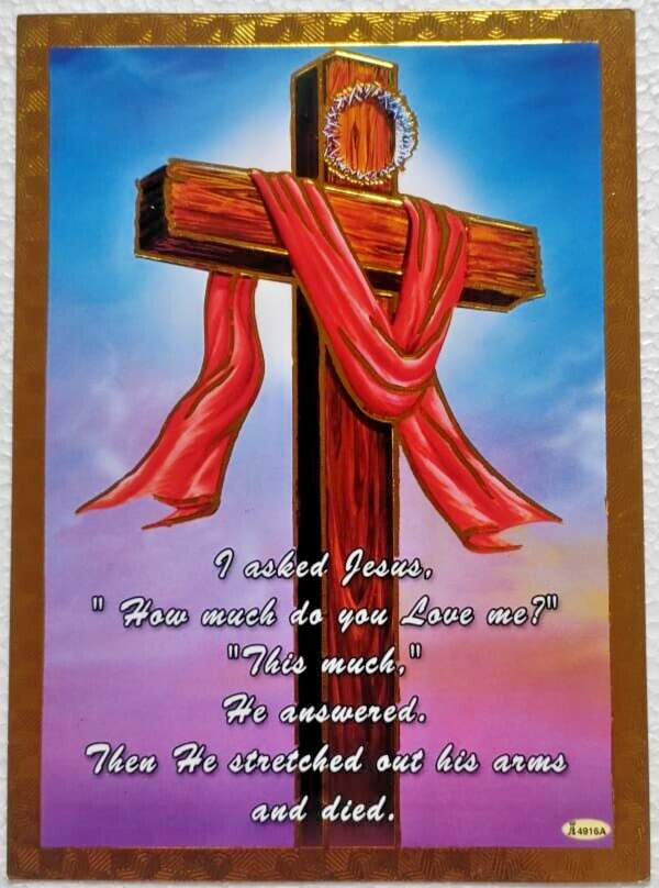 Jesus Cross With Red Cloth Wooden Cross Red Cloth Wrapped Around Stock