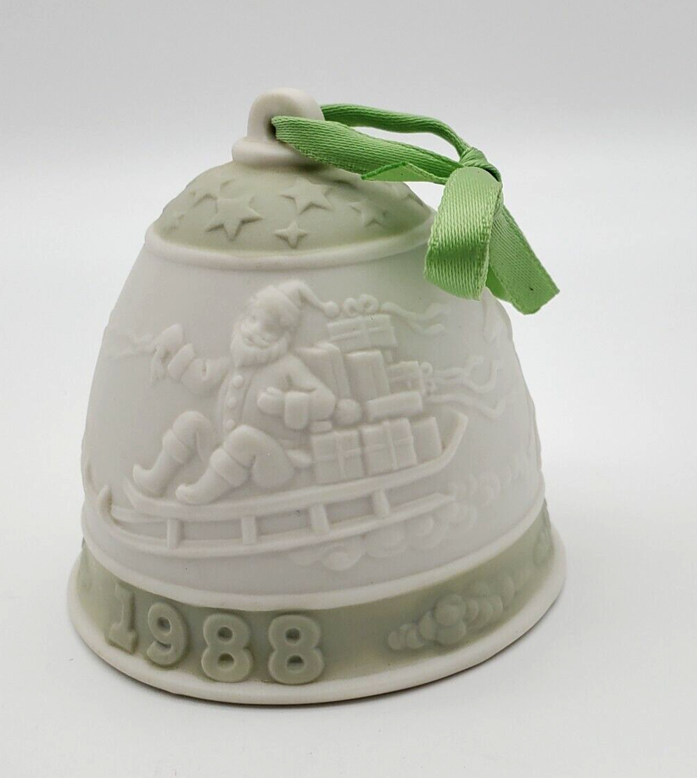 Vintage Lladro Christmas Bell Porcelain 1988 Second Annual Ornament EUC ...