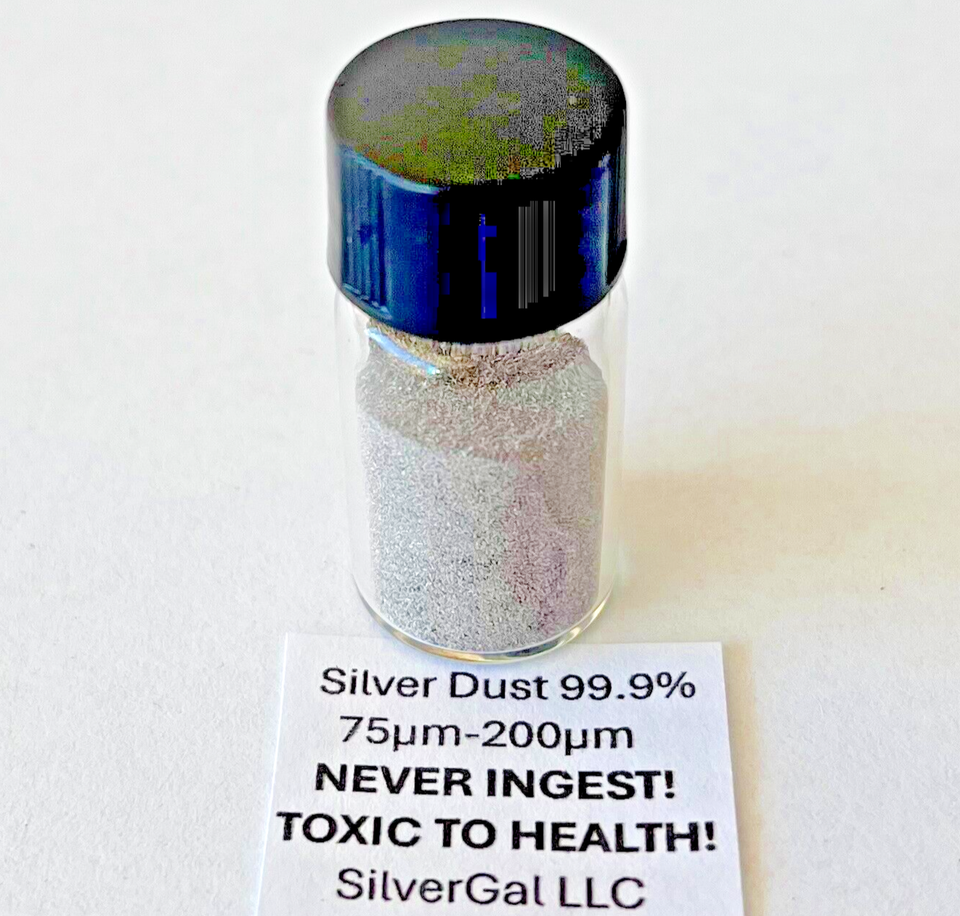 Silver 10 g .999 (75μm-200μm) metal powder dust micron size colloidal ...