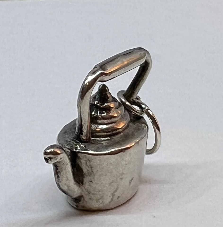 GOOD Vintage Silver Charm - OLD FASHIONED KETTLE with Good Detail | eBay UK