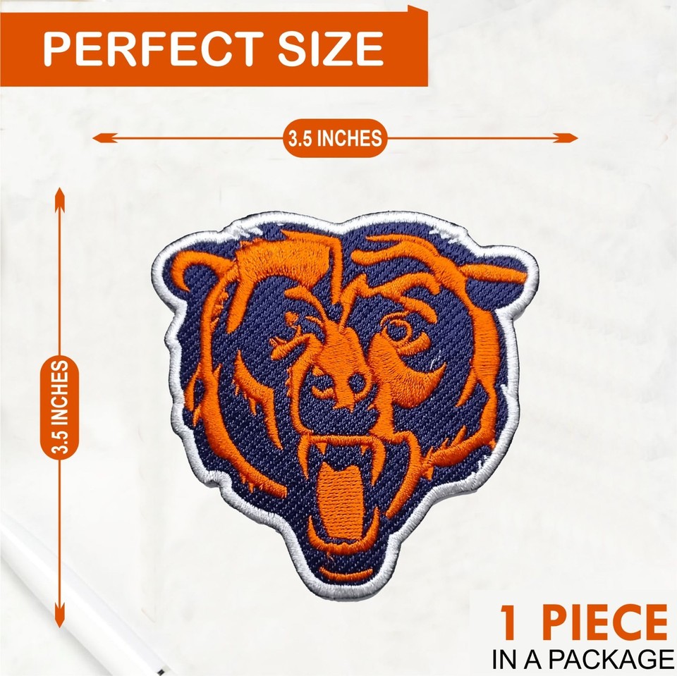 Chicago Bears NFL Team Logo Iron On Patch - Sew Patch - Embroidered ...