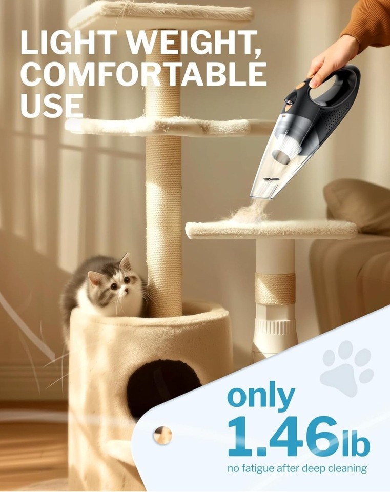 Powools Handheld Vacuum Cordless with 2 Filters, Car Vacuum Cleaner ...