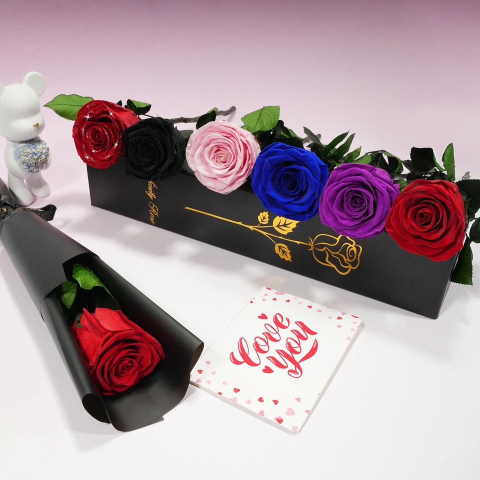 Yamonic Valentines Gifts for Her Preserved Real Rose Gifts for Women ...