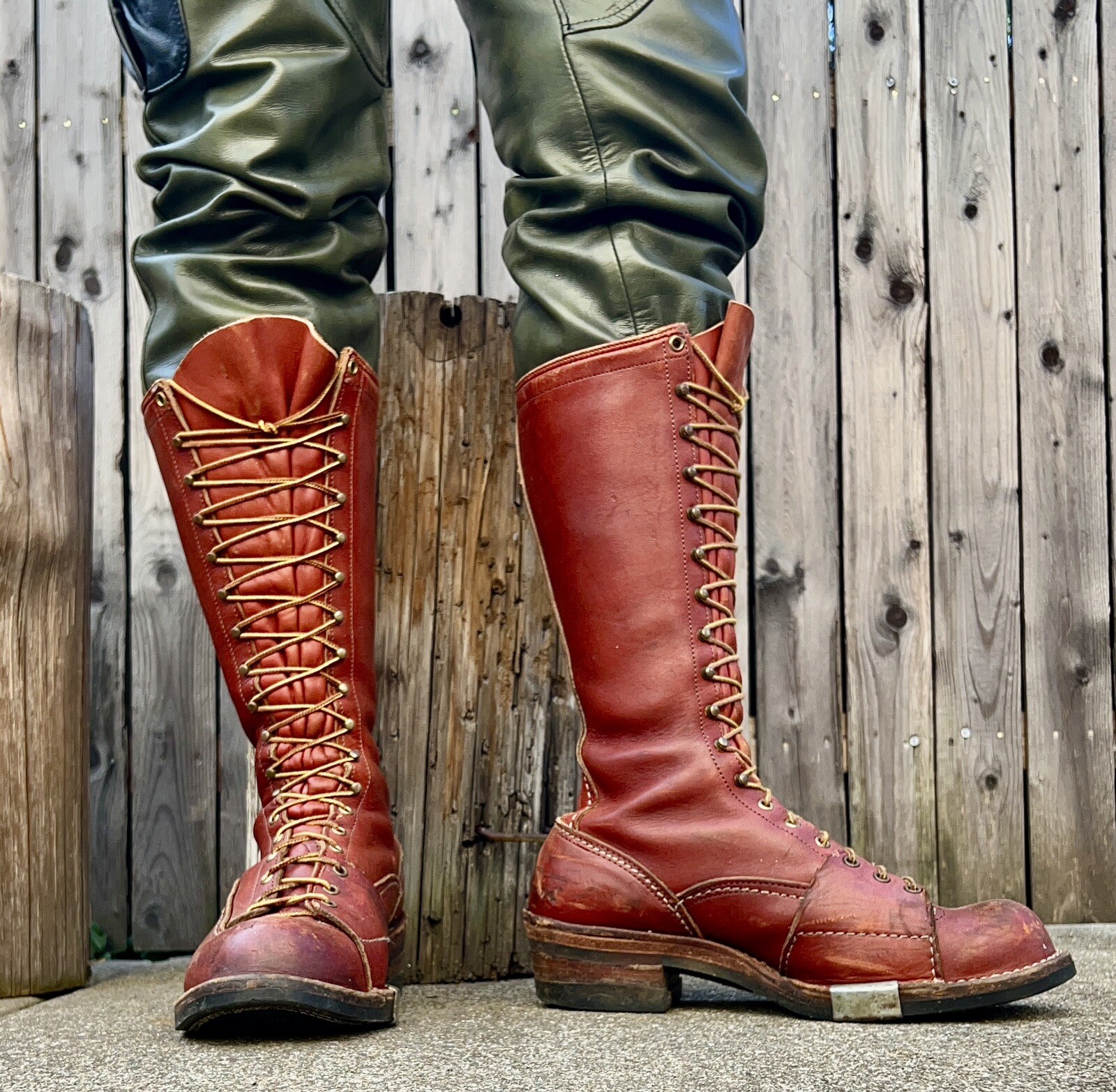 Mens WESCO High line Lineman Logger Boots 11.5D Redwo… - Gem