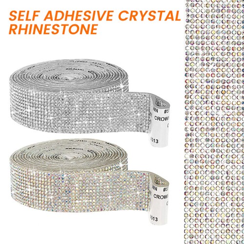 1 Roll Self-Adhesive Crystal Rhinestones Tape Crystal Diamond Tape DIY ...