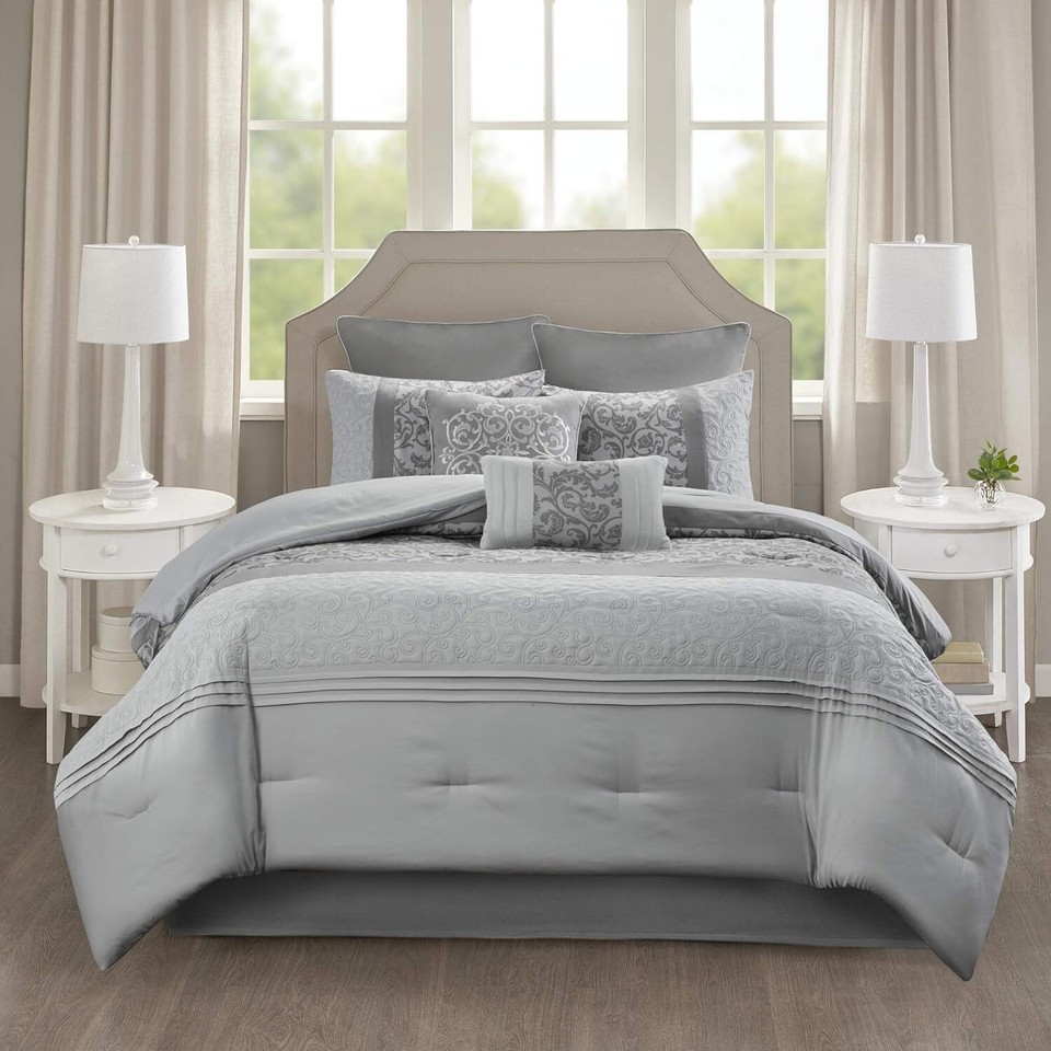 510 Design Ramsey Embroidered Luxe Quilted Comforter Set 8 Piece ...