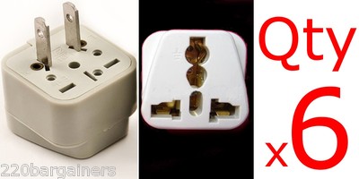 x6 EU UK AU To US USA American Plug Adapter Europe Asia To U.S. Type A ...