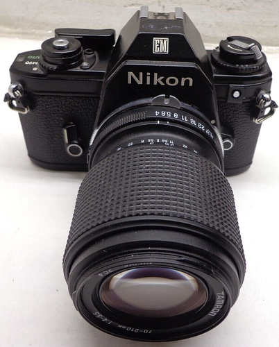 Working Nikon EM 35mm Film Camera w/ Lens 70-210mm TAMRON - FREE ...