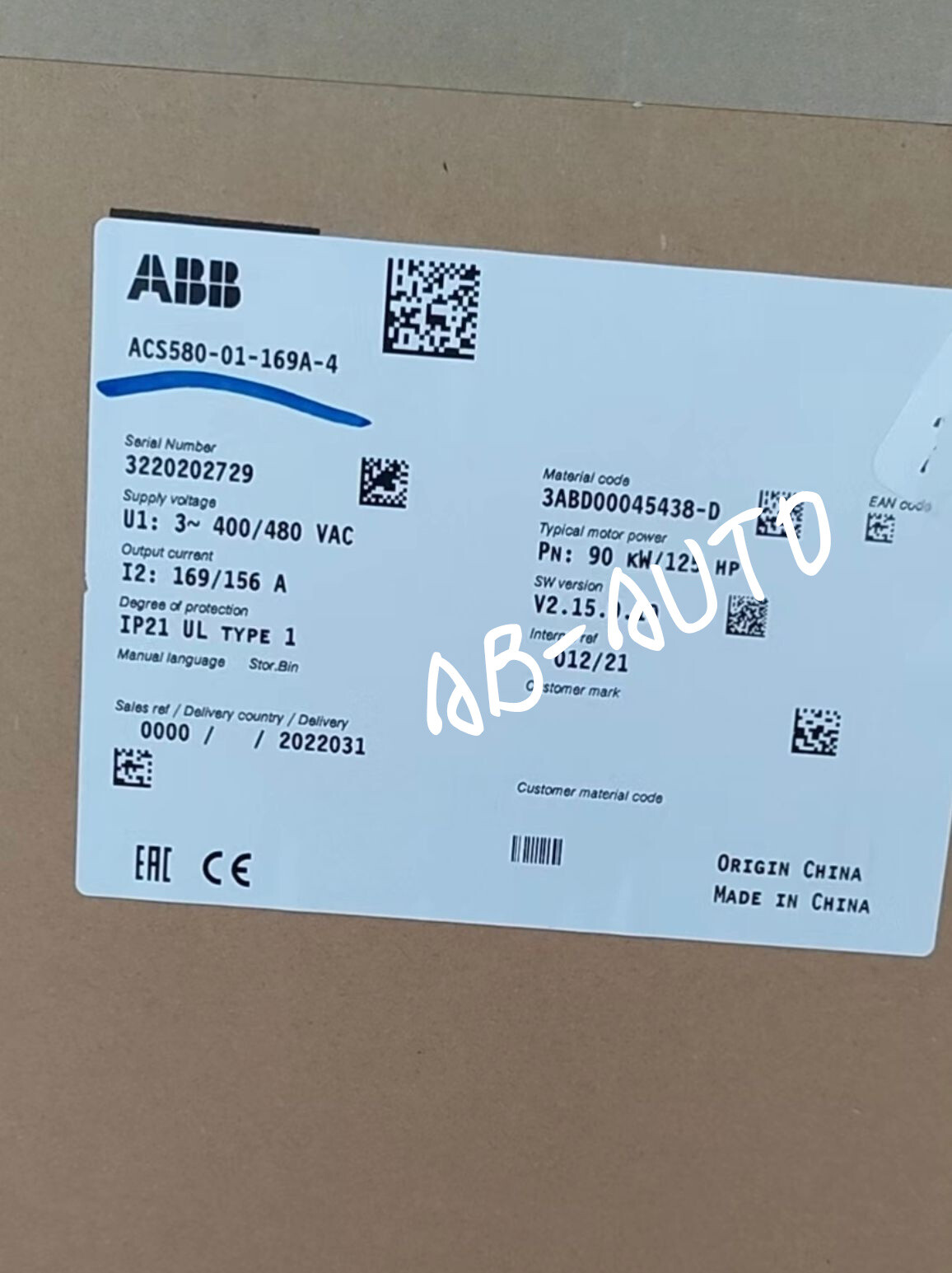 ACS580-01-169A-4 Inverter Brand New | eBay