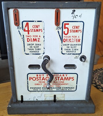 Vintage 4 & 5 Cent stamp Double Slot Stamp Machine Brooklyn NY sold AS ...