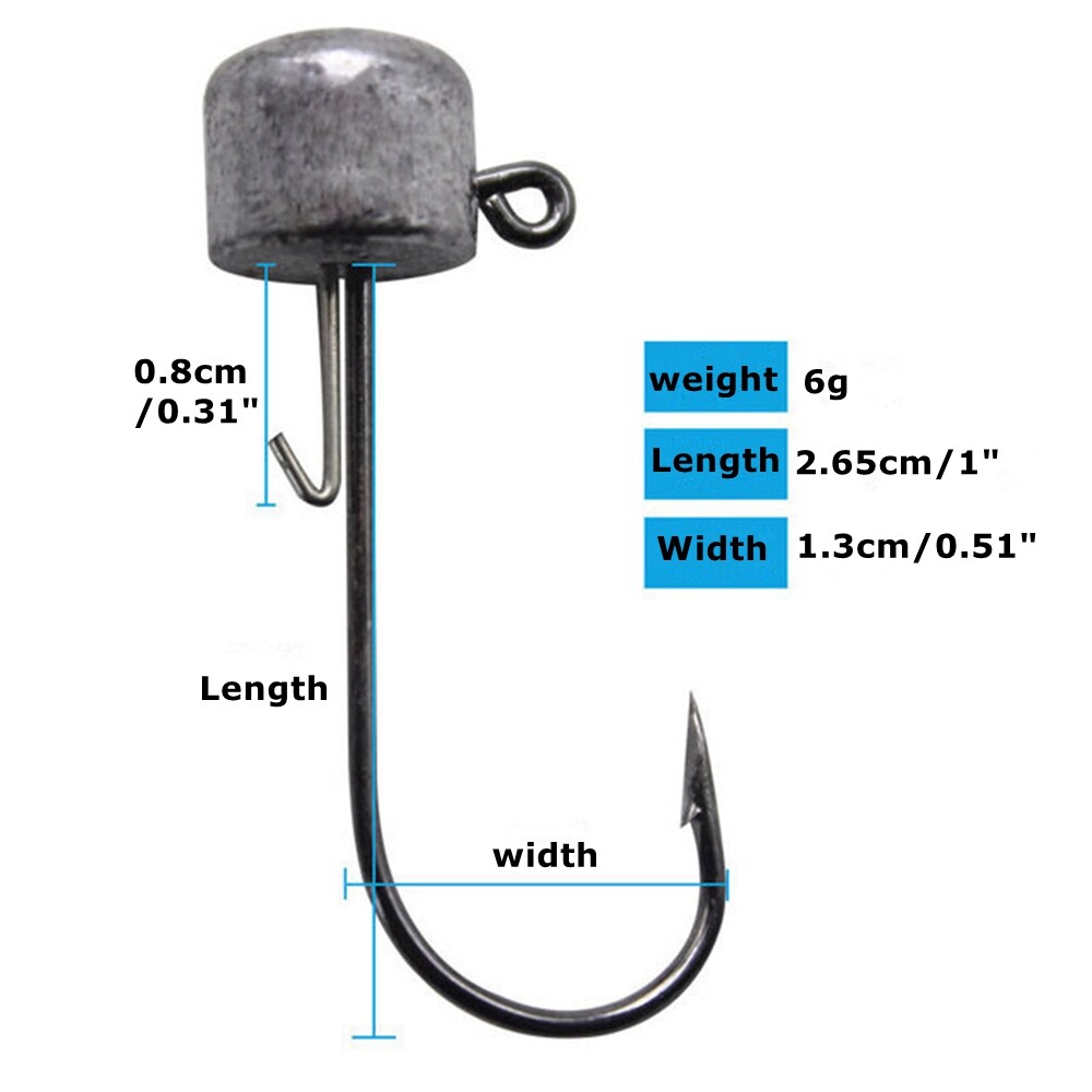 3.5g / 5g / 6g Ned Rig Hooks Mushroom Jigheads Trd Jig Heads Perch ...