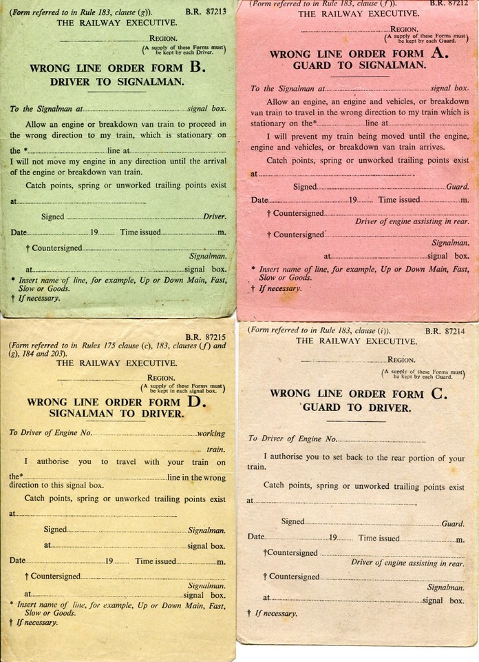 Railway Signalling, Wrong Line Order Forms LNER and early BR | eBay UK