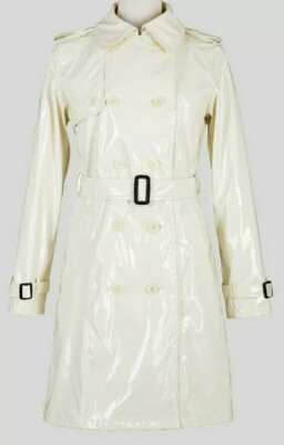 Women Trench Vinyl Shiny Gothic Coat PVC Emo Top quality Faux Leather ...