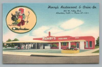 Henry's Restaurant Drive-In ALHAMBRA California Chicken in Rough Linen ...