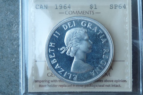 1964 Canada silver dollar $1 - **ICCS SP64 heavy cameo** specimen | eBay