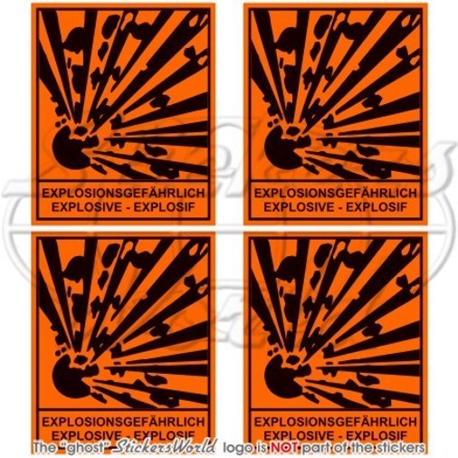 EXPLOSIVE EXPLOSIONSGEFÄHRLICH EXPLOSIF Safety Warning Vinyl Sticker ...