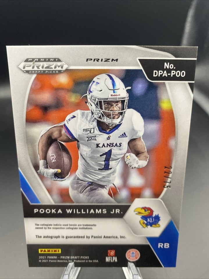 Pooka Williams Jr. 2021 Panini Prizm Draft Picks Blue Prizm Auto /75 | eBay