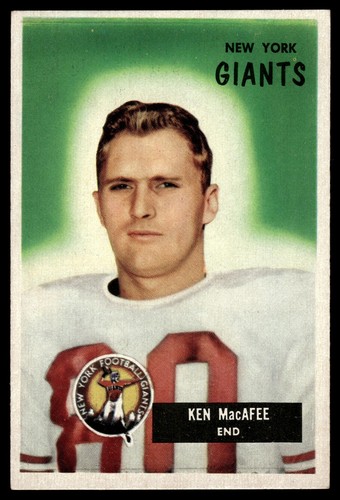 1955 Bowman 60 Ken MacAfee New York Giants RC Football Card | eBay