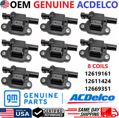 GENUINE ACDELCO x8 Ignition Coils For 2005-2016 Cadillac GMC Chevrolet ...