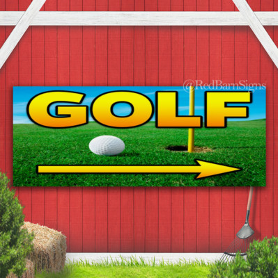 GOLF Arrow One-Sided Banner Signs with Grommets | eBay