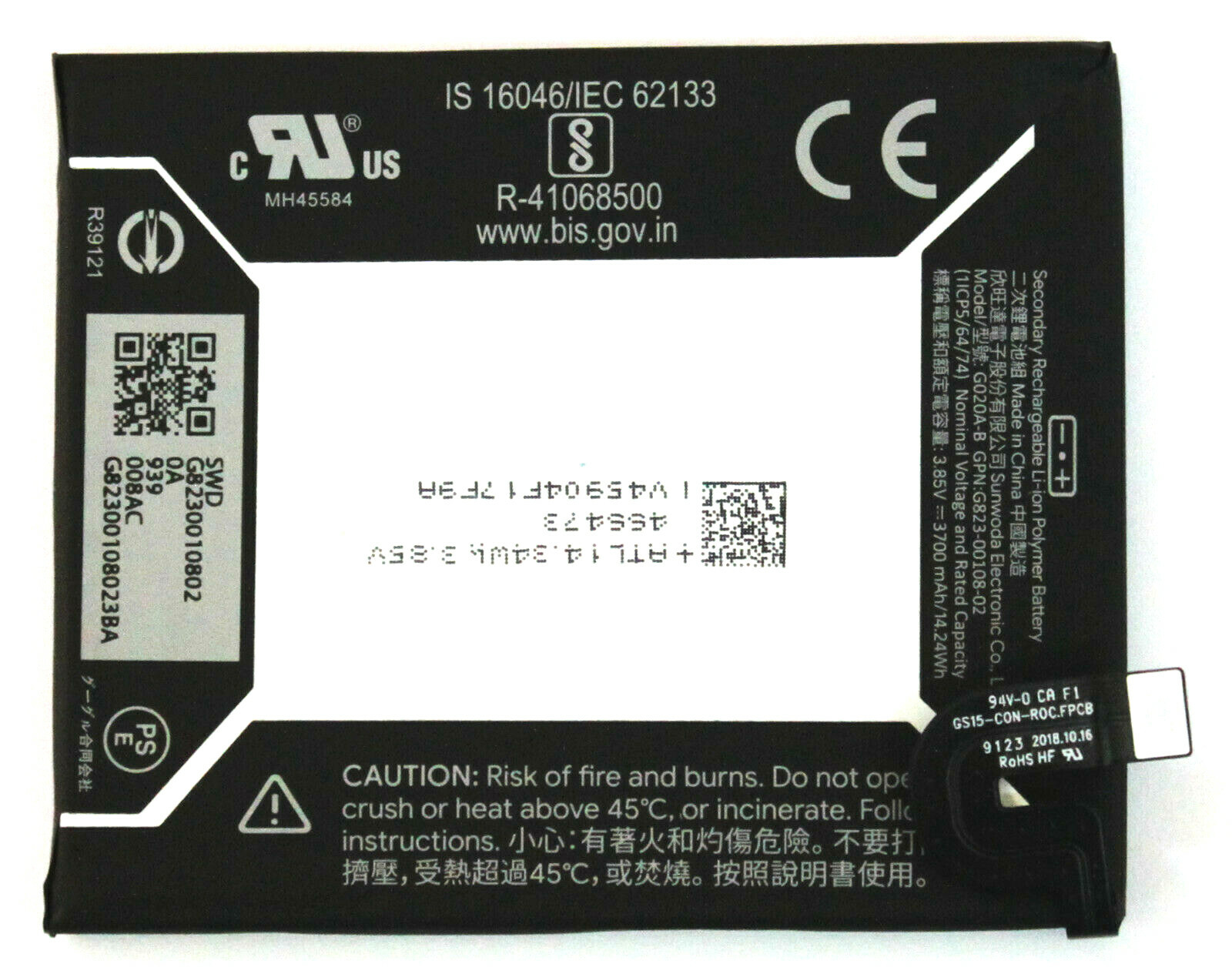 OEM GOOGLE PIXEL 3A XL G020C REPLACEMENT BATTERY G020A-B 3700mAh 3.85V ...