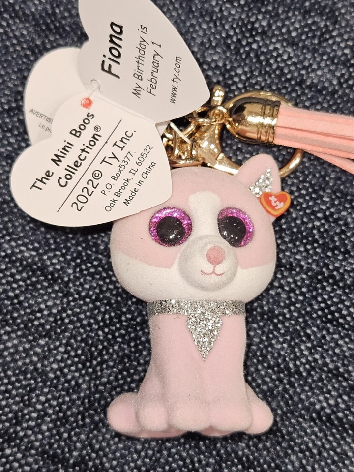TYTY Mini Boos FIONA the Pink Cat Figure Collectible Keychain Clip | eBay